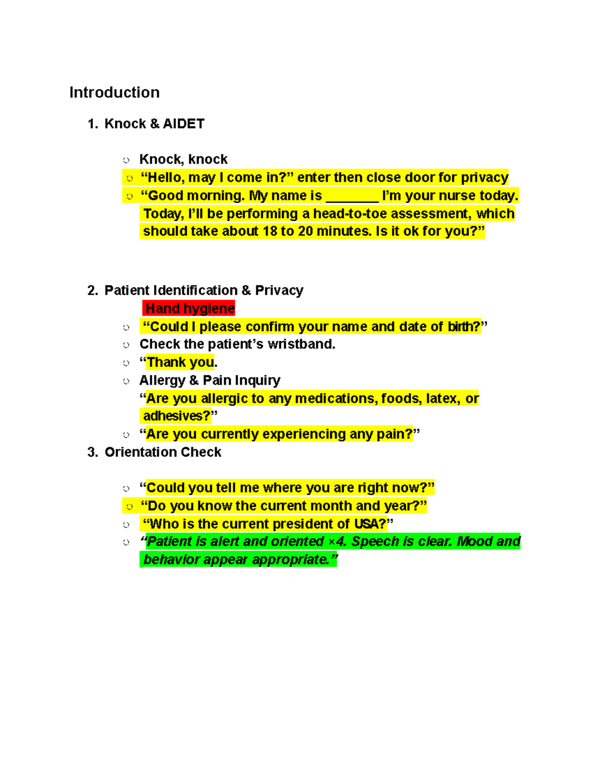 NSG 300 LAB Script - Patient Assessment Overview - Studocu