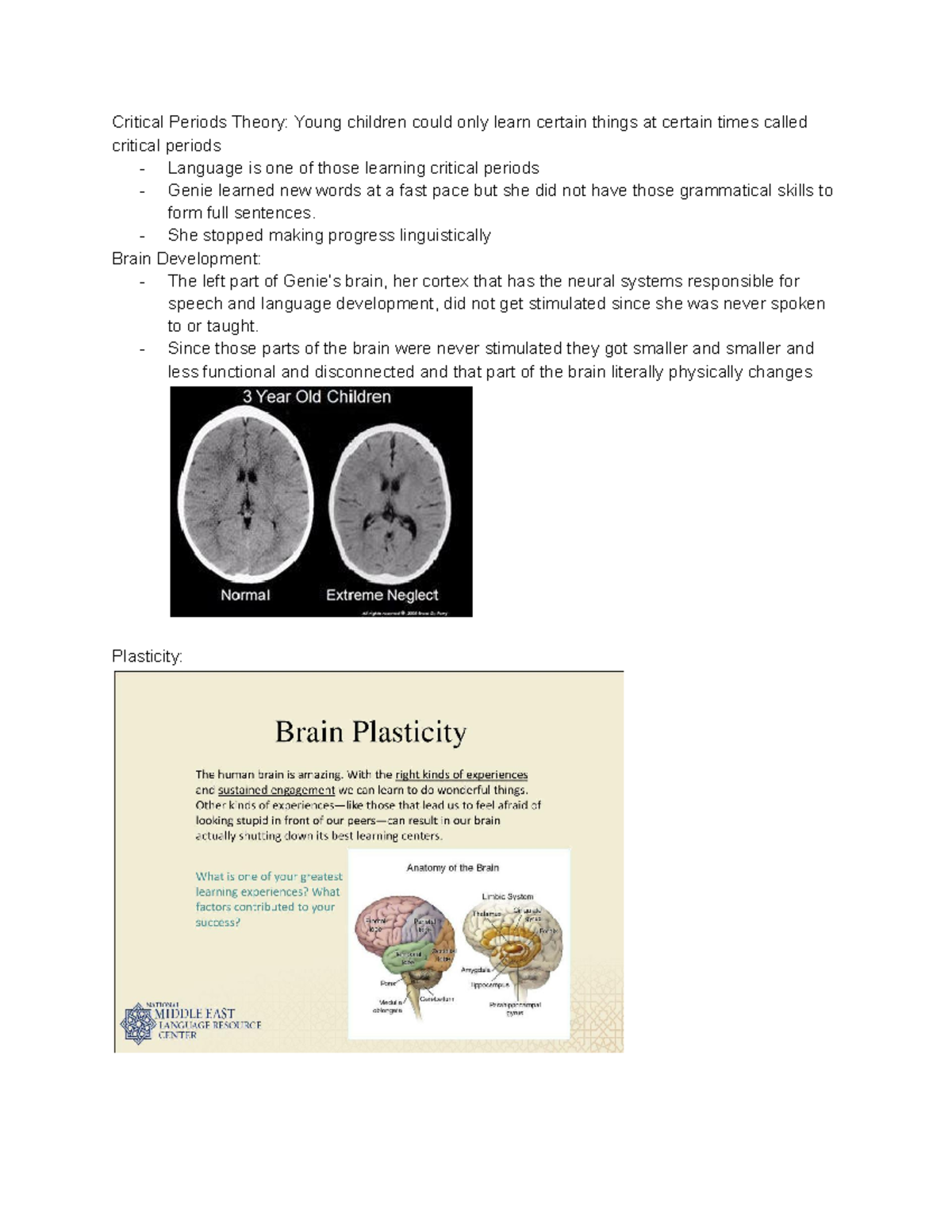 PSY 301: Plasticity and Critical Periods in Genie Wiley's Development ...