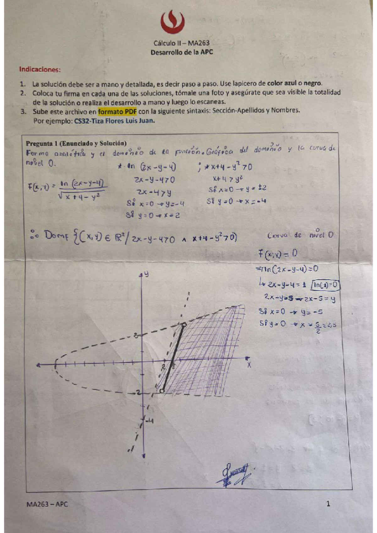 Ejercicios de Cálculo II MA263: Desarrollo de la APC y Soluciones - Studocu
