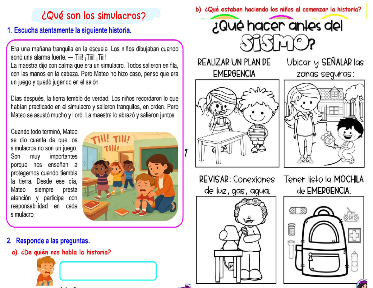 Los Simulacros: Importancia y Seguridad para Primer Grado - Studocu