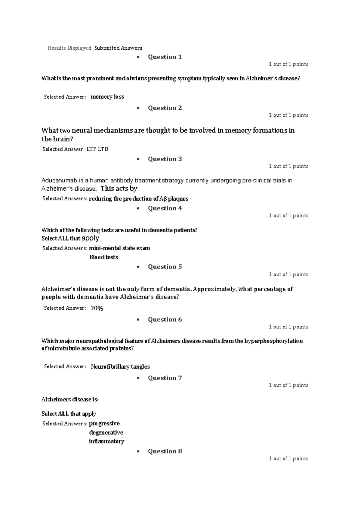 Neuro Worksheets 2017 Spring - NEURO WORKSHEET 1 Question 1 1 out of 1 ...