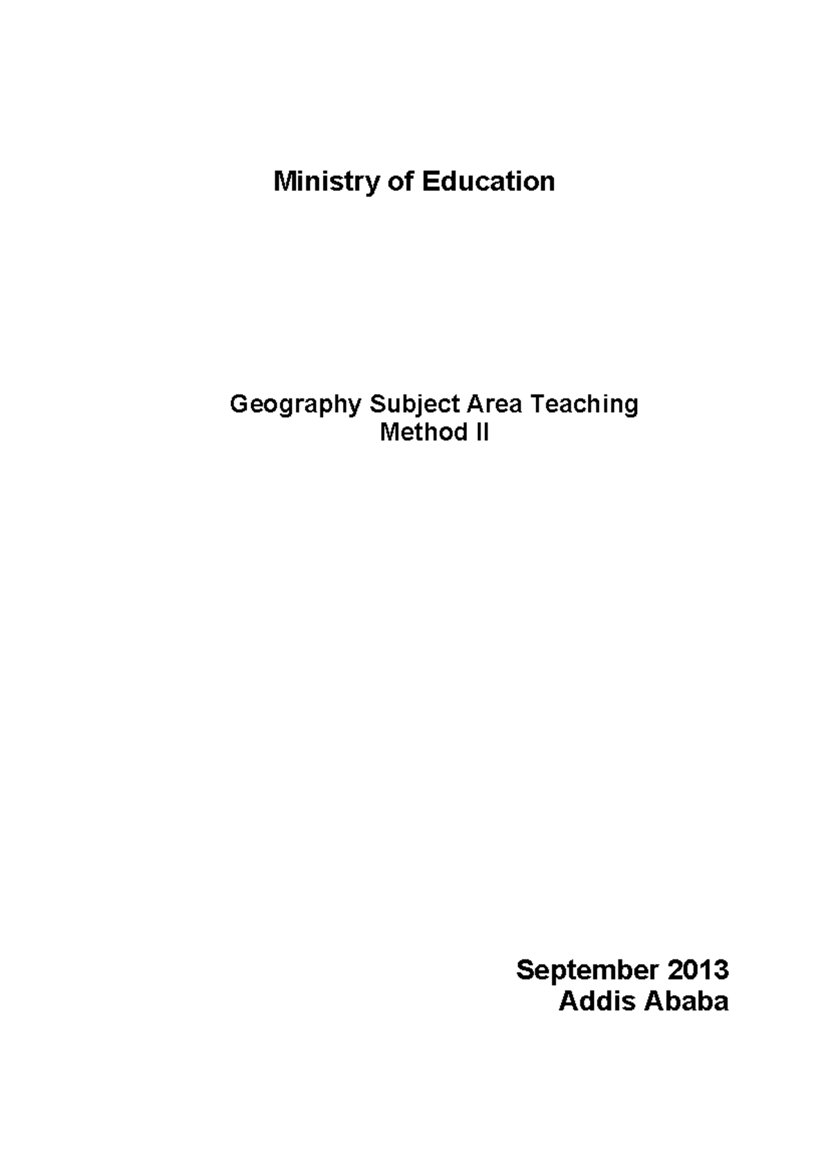 Geography Teaching Methods II - Module from Jimma University - Studocu