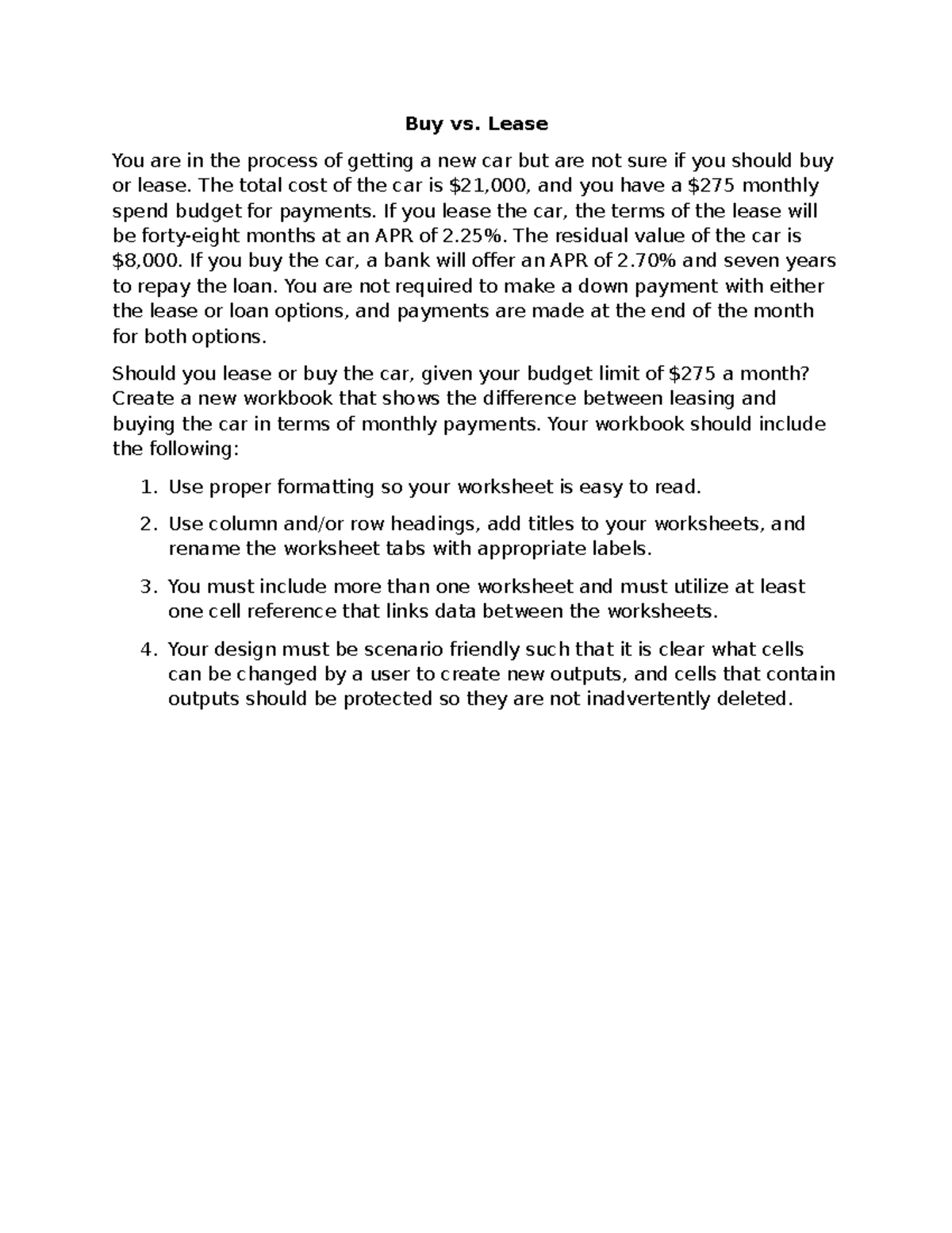 Chapter 5: Buy vs. Lease Analysis for Car Financing - Studocu
