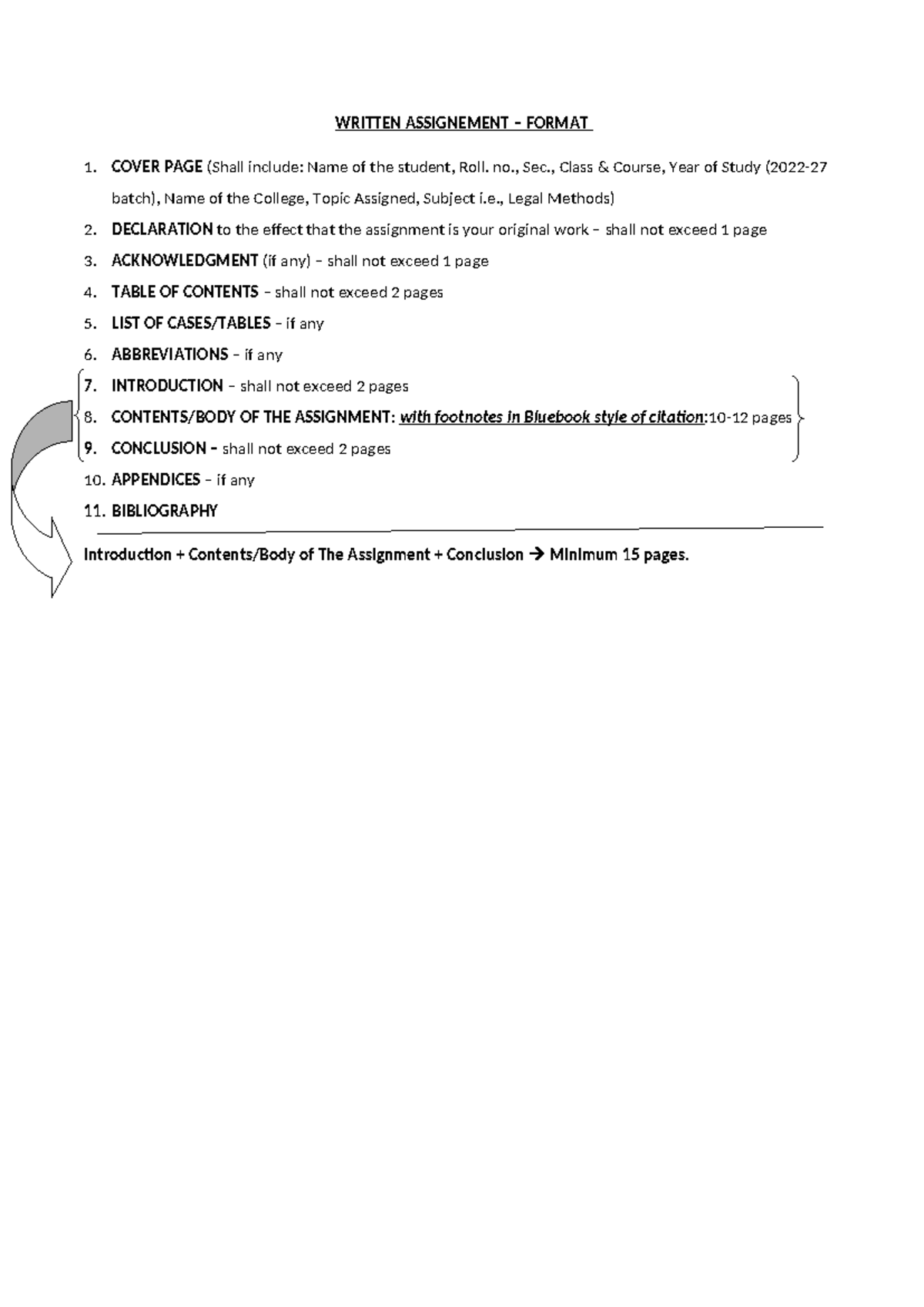 Legal Methods Assignment Format Guidelines - Studocu
