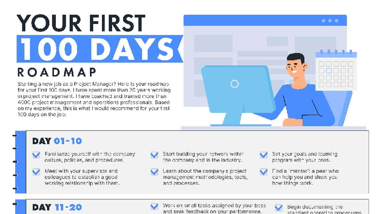 Project Management 101: Your First 100 Days Roadmap - Studocu