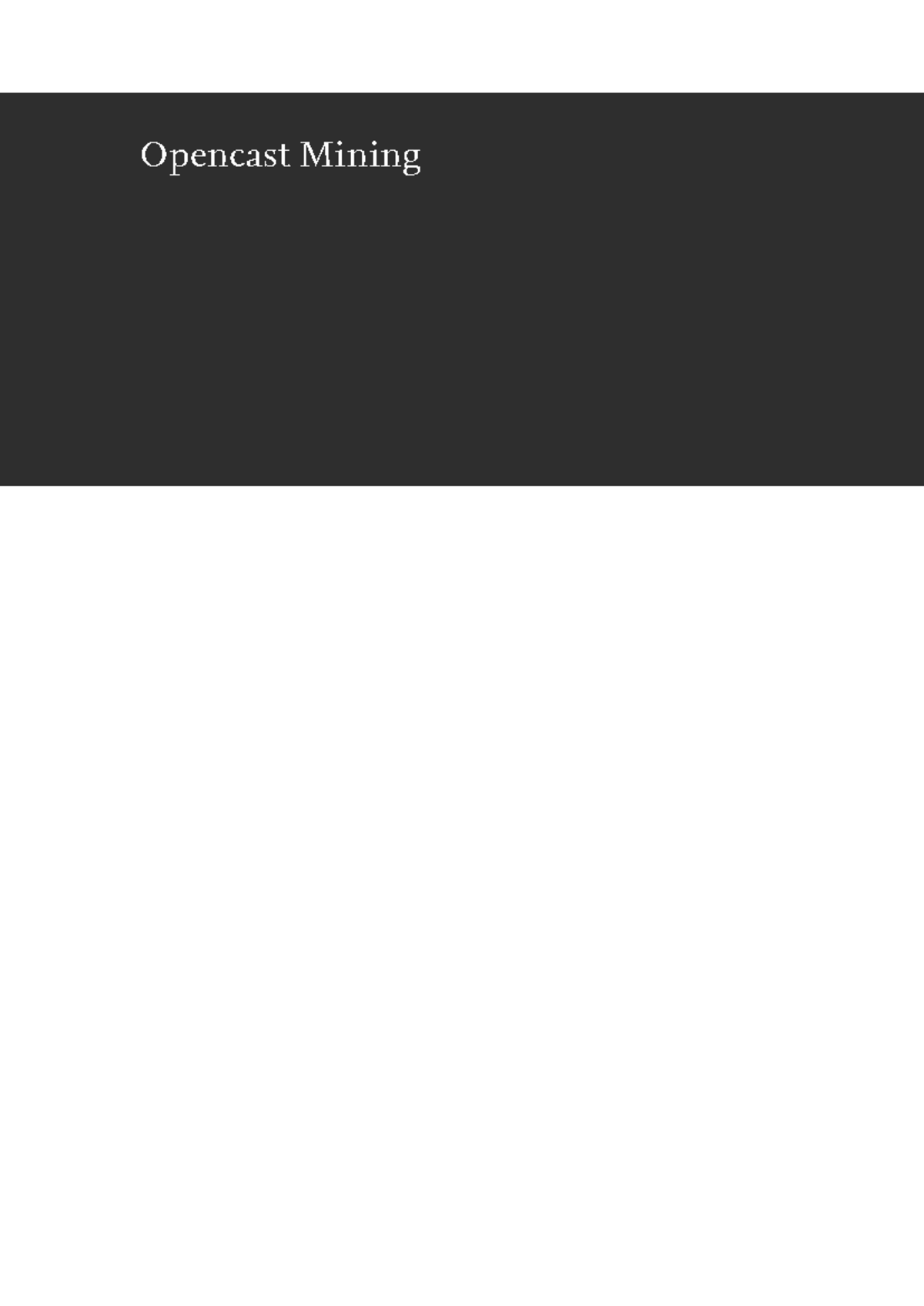 Opencast Mining: Environmental Impacts and Slope Stability Monitoring ...