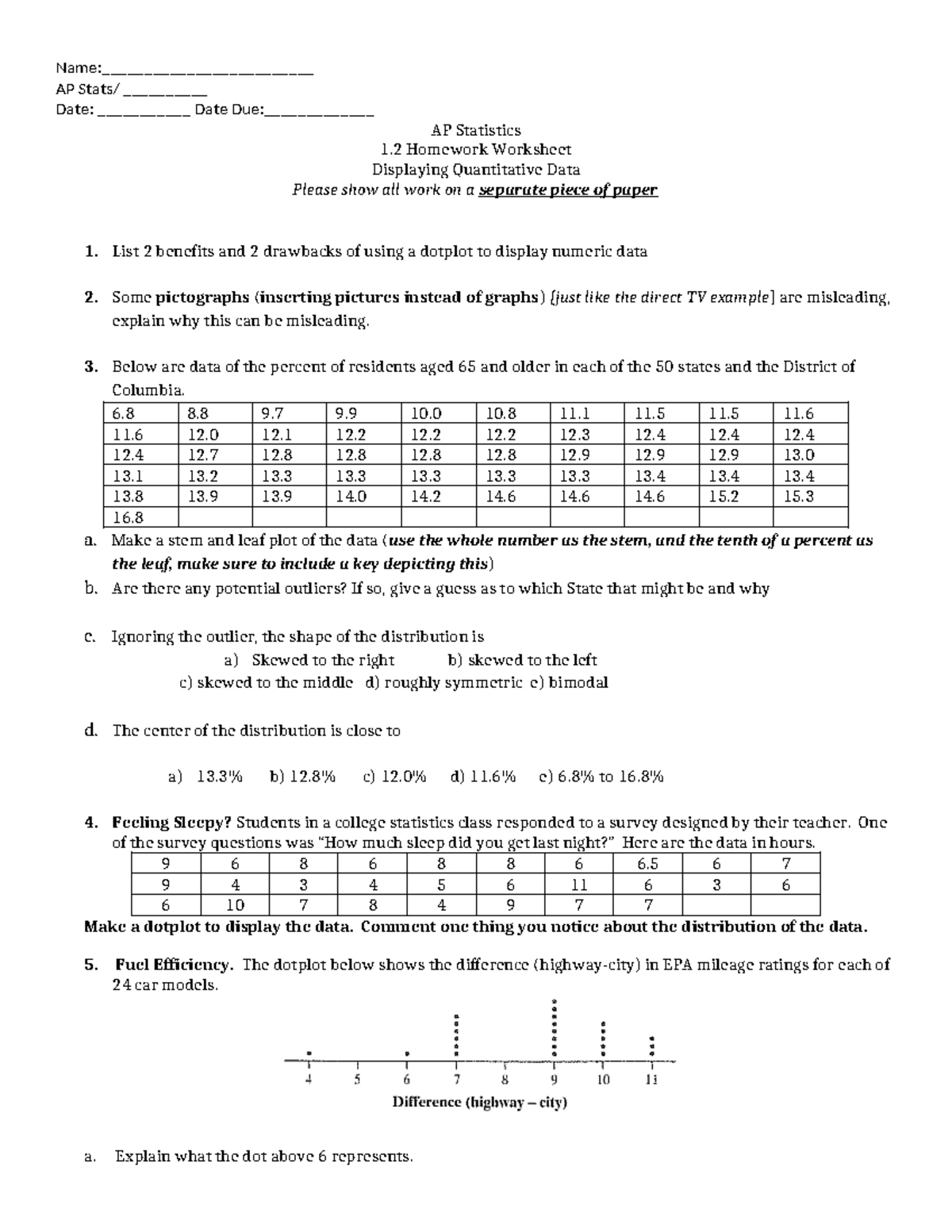 1 - n/a - Name:_________________________ AP Stats/ __________ Date ...