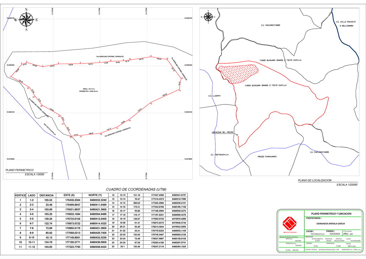 Plano de Ubicación y Perímetrico Sra. Grimanesa - TOC 01 - Studocu