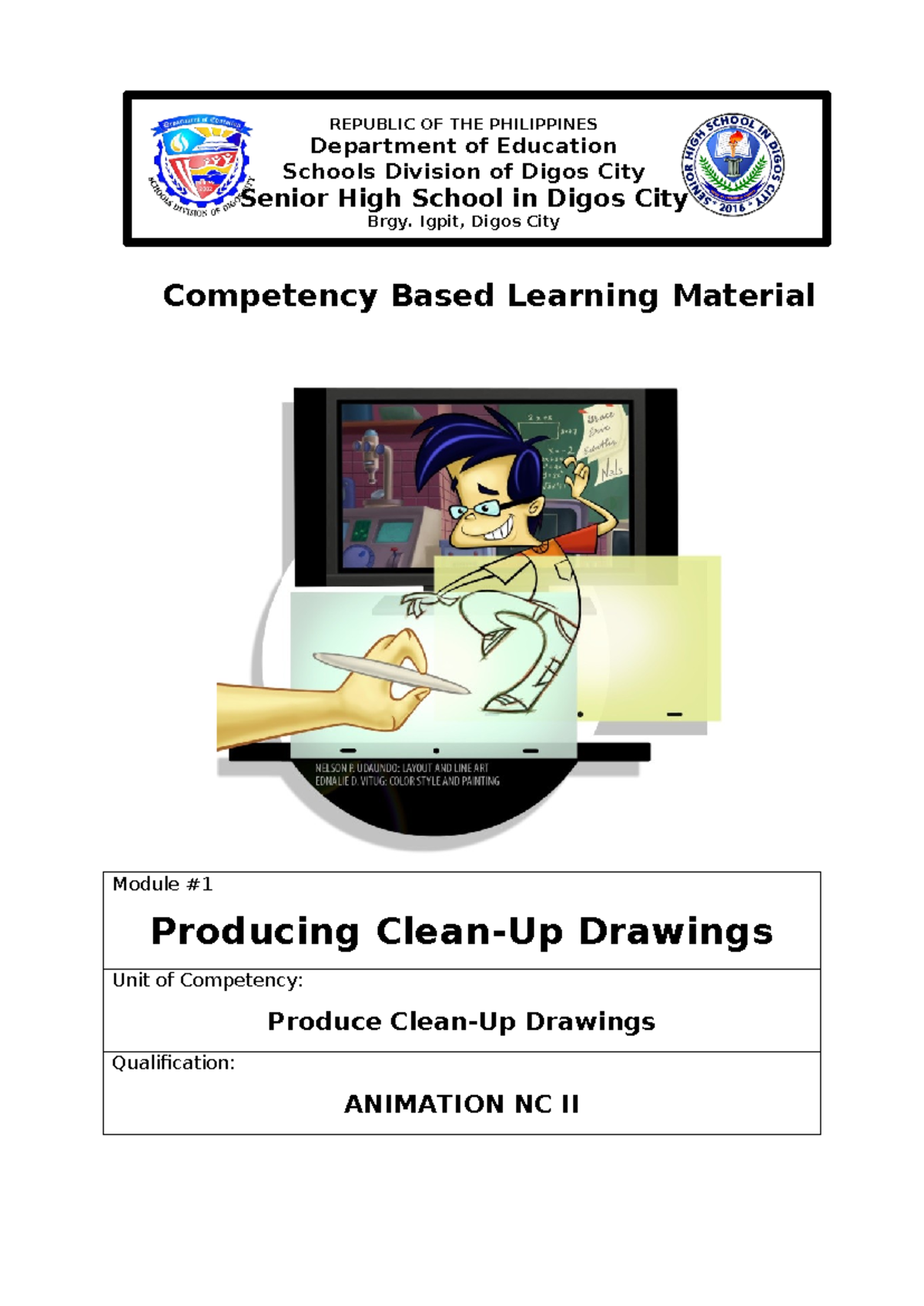 Producing Clean-Up Drawings | Animation NC II Module 1 - Studocu