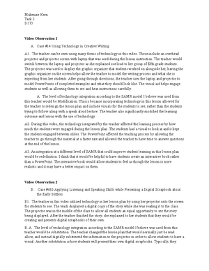 D173 - Task 1 - D173 Task 1 passed - Task 1 A. Discuss using technology ...