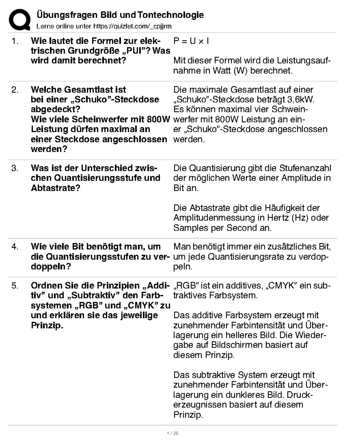 Übungsfragen - Klausurvorbereitung für Kurs XYZ 101 - Studocu