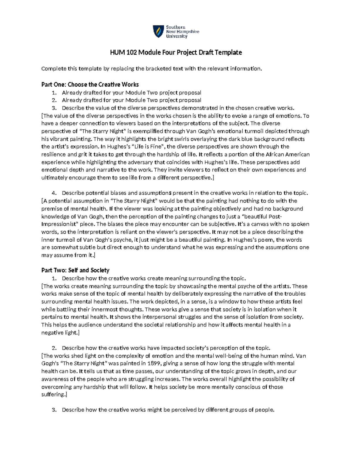 HUM (4) 102 Module Four Project Draft Template - HUM 102 Module Four Project Draft Template ...
