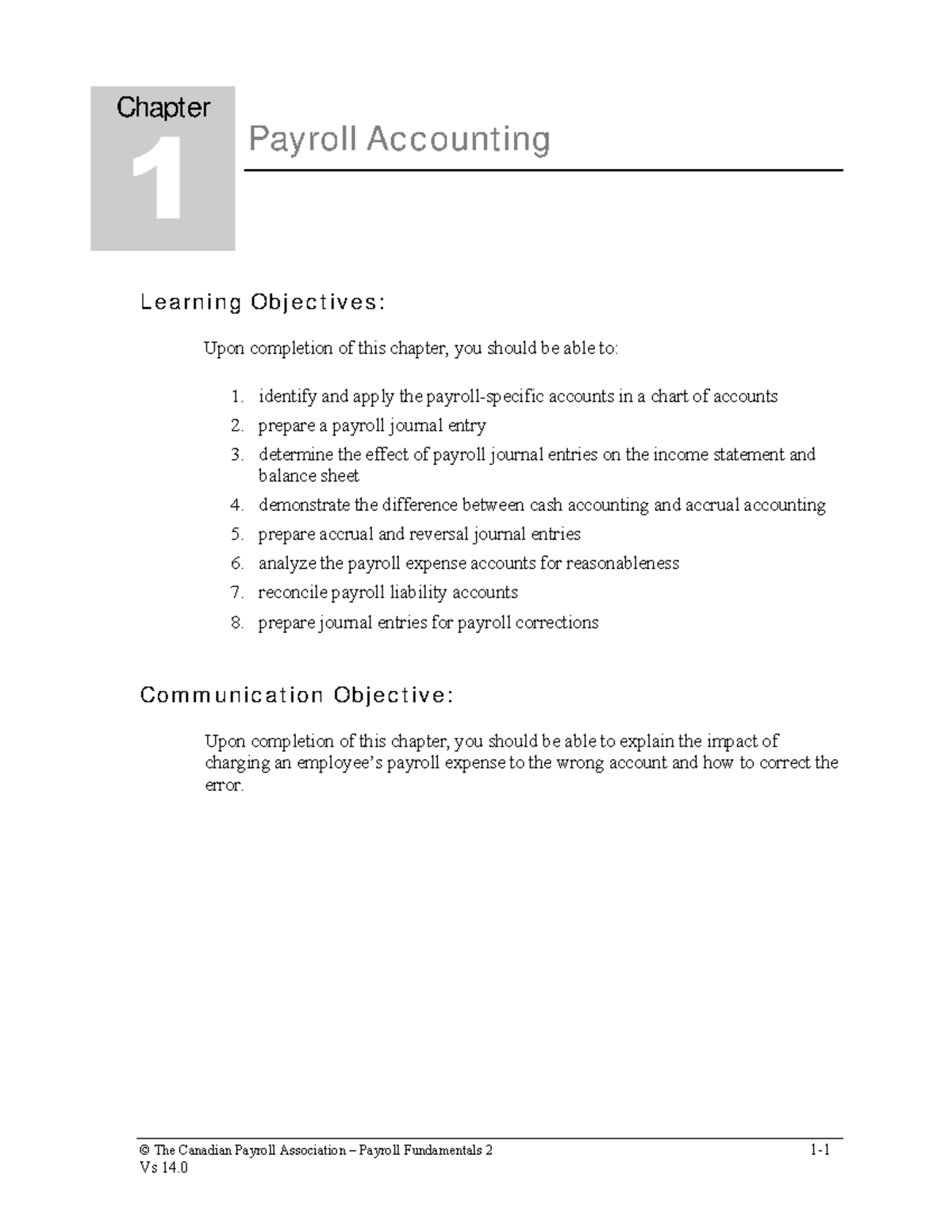Payroll Fundamentals 2: Chapter 1 Overview and Accounting Principles ...