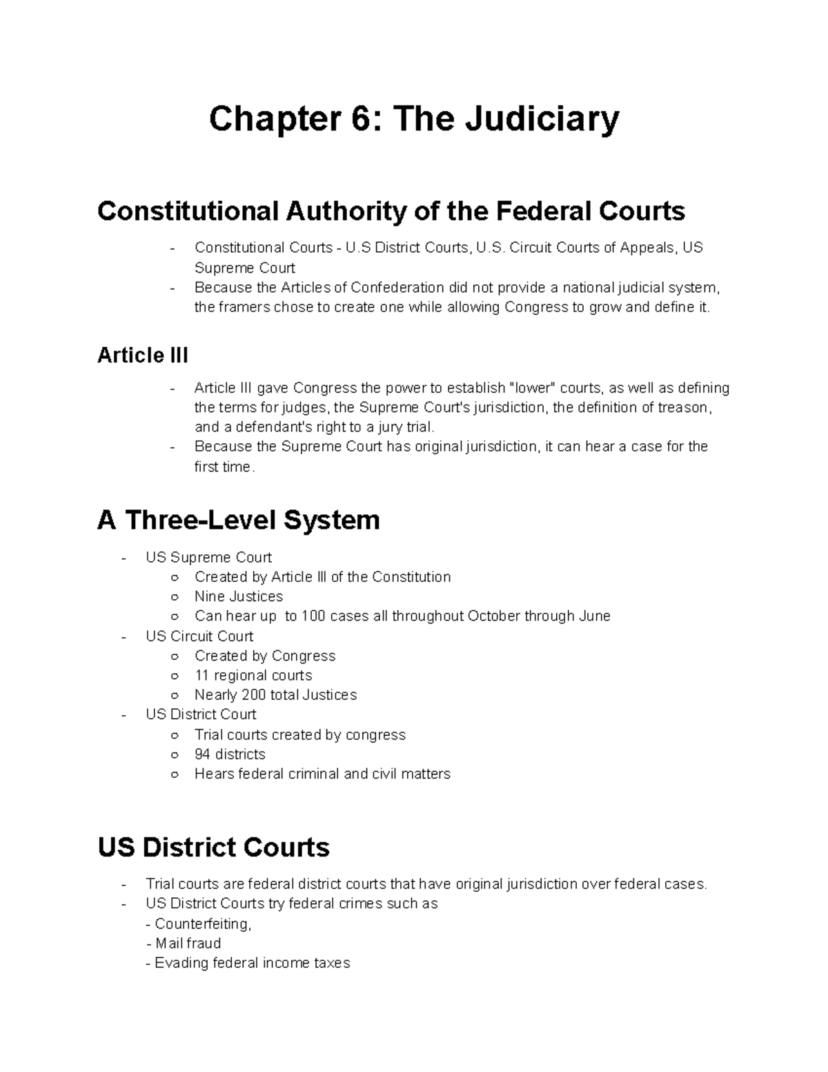 Chapter 6 The Judiciary - Chapter 6: The Judiciary Constitutional Authority of the Federal ...
