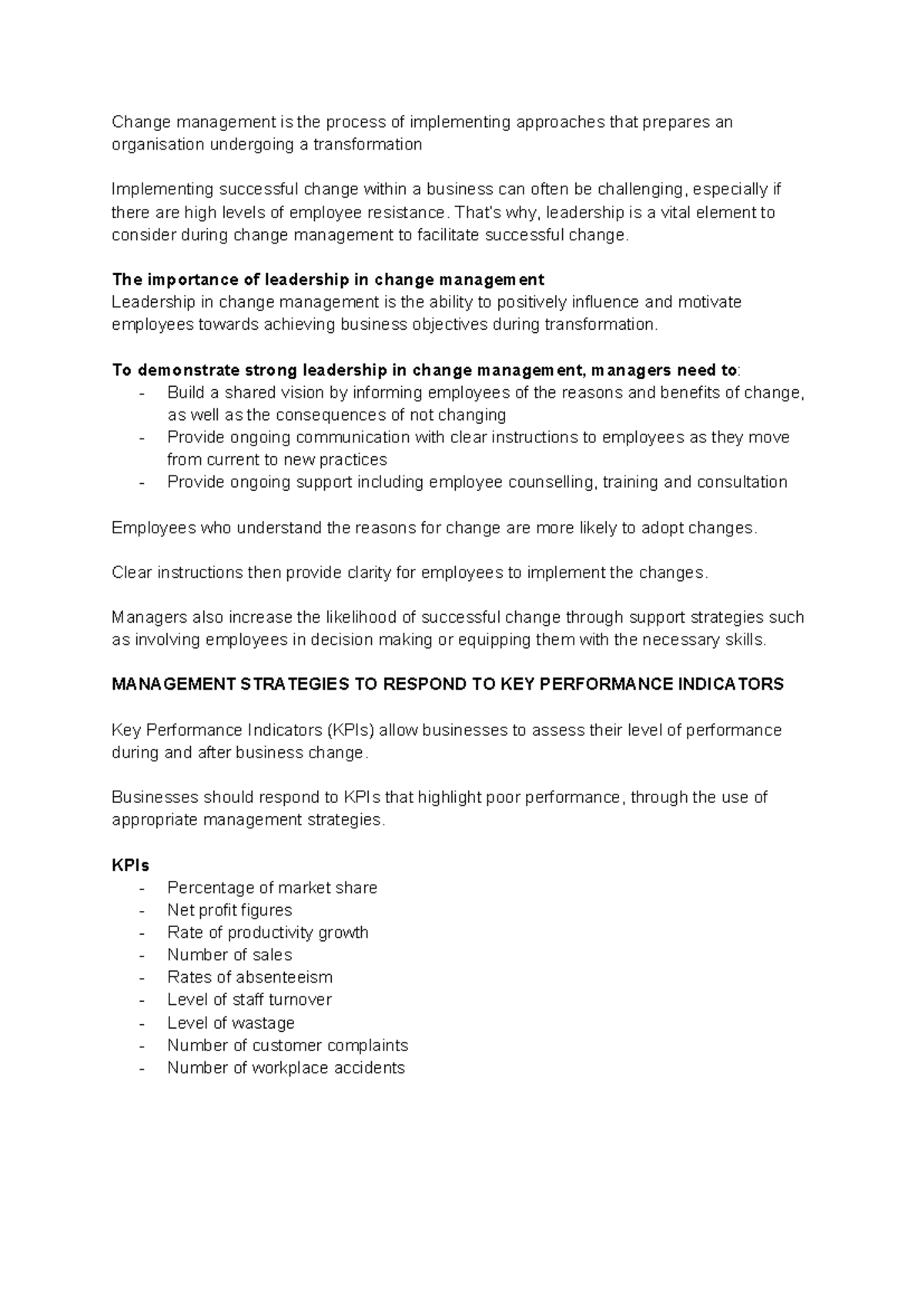 Busman Unit 4 A0S 2 - Change Management Strategies and Leadership ...