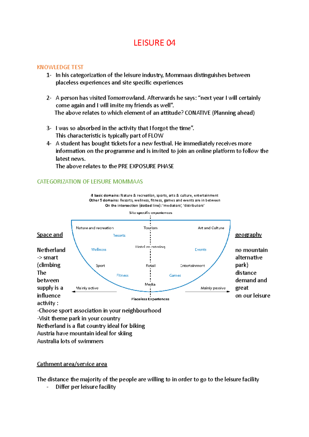 Categorization of Leisure Studies (LEISURE 04) - Concepts & Definitions ...