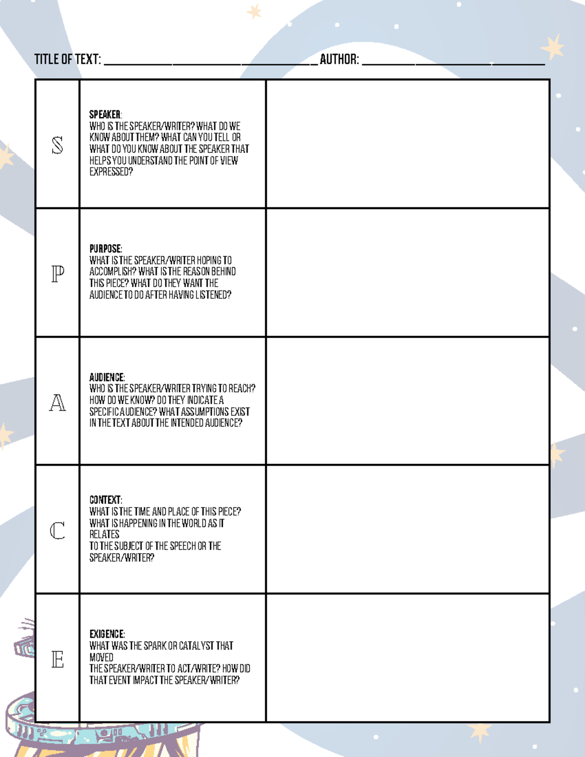 Analyzing Speaker's Rhetorical Strategies: Spacecat Analysis - Studocu