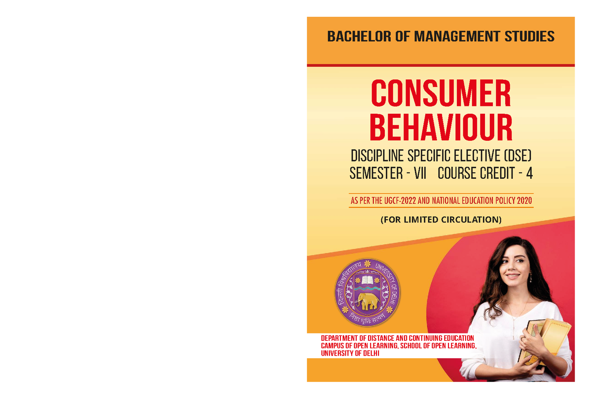 Consumer Behaviour Study Notes BMS: Semester VII Insights - Studocu