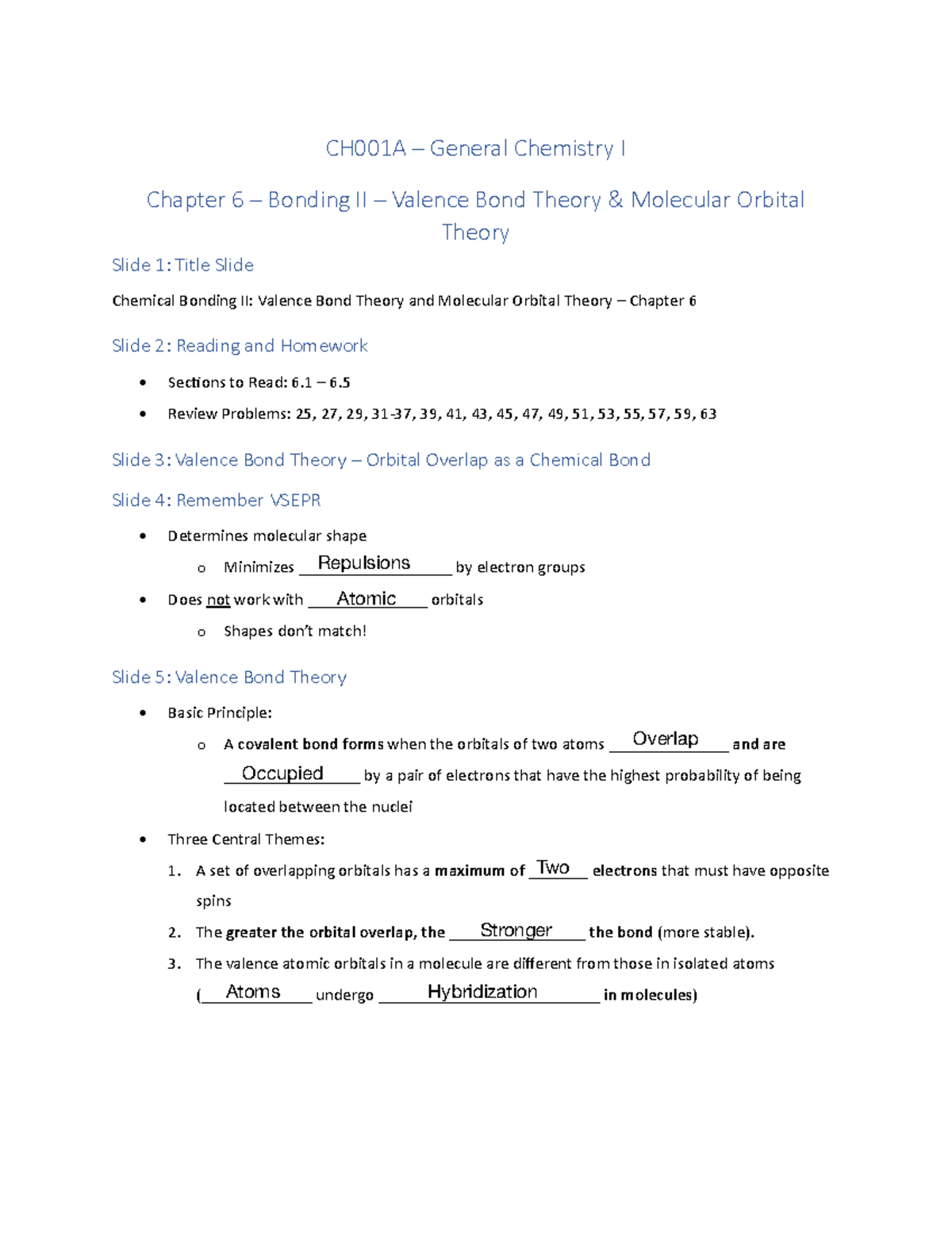 Ch+6+Notes+-+Chemical+Bonding+II+-+Valence+Bond+Theory+and+Molecular ...