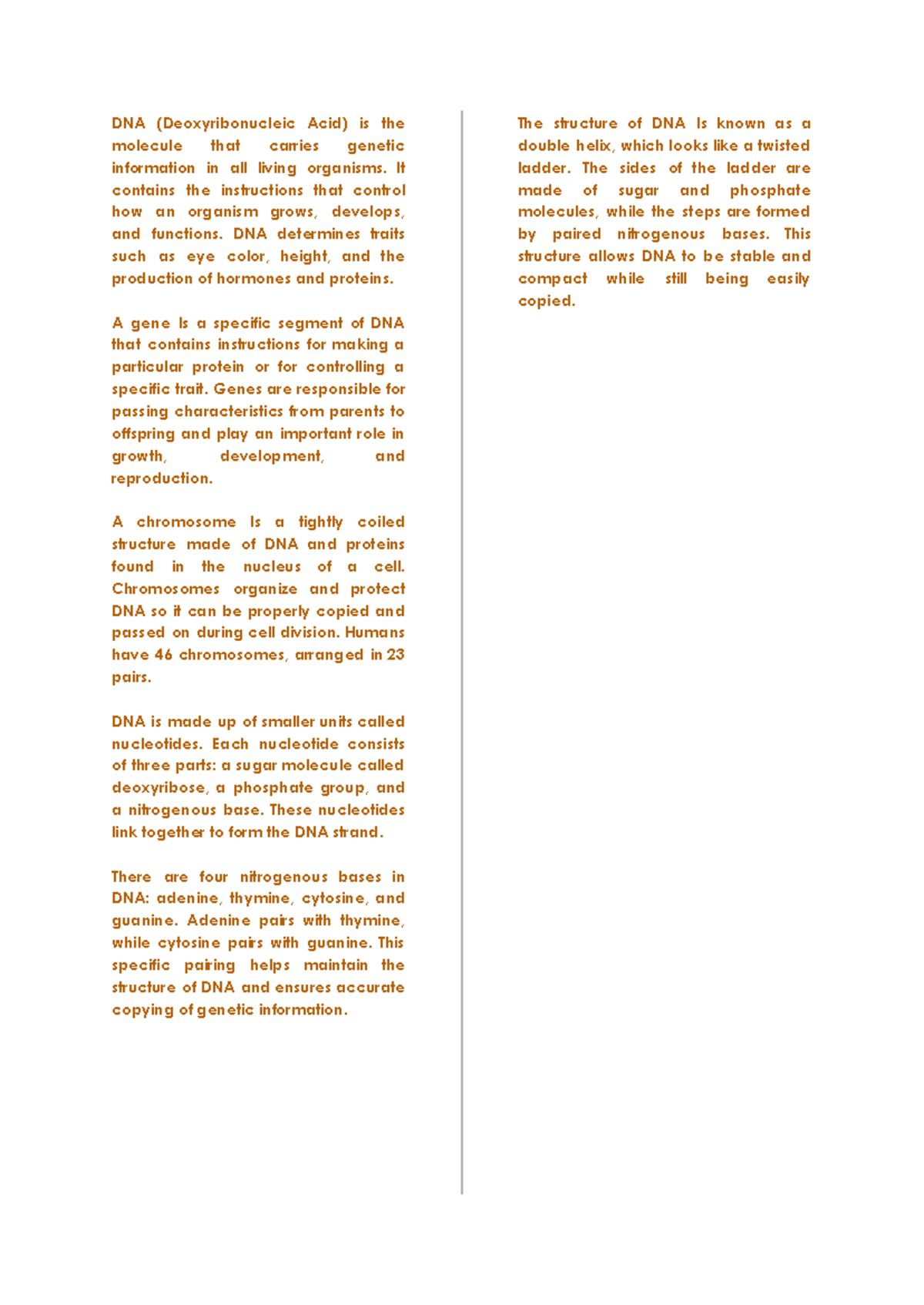 BIO101: DNA Structure and Function Summary - Studocu