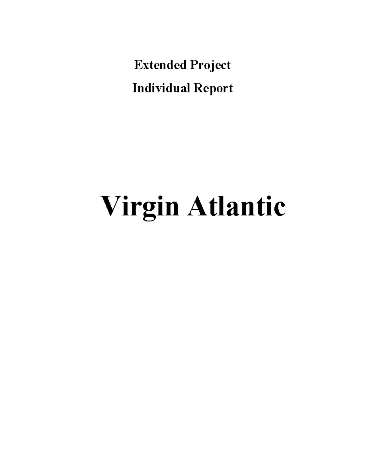 BA905103 Virgin Atlantic - Strategic Analysis and Recommendations - Studocu