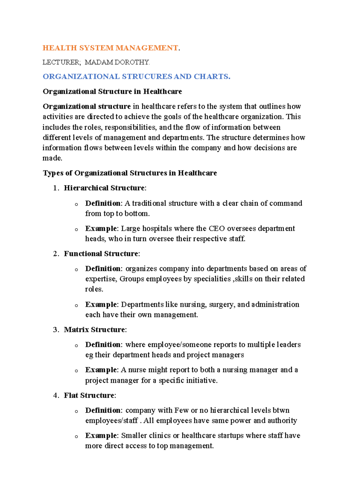 HSM II Revised - Lecture Notes on Health System Management - Studocu