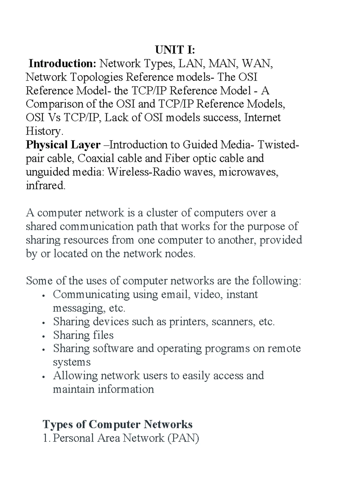 Unit-3: Media Access Control, Random Access & Ethernet Protocols Overview - Studocu