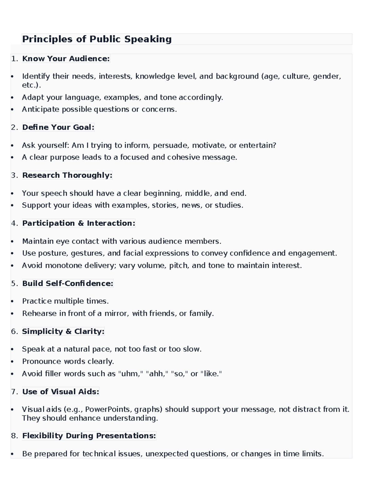 Principles of Public Speaking: Key Strategies for Effective Delivery ...