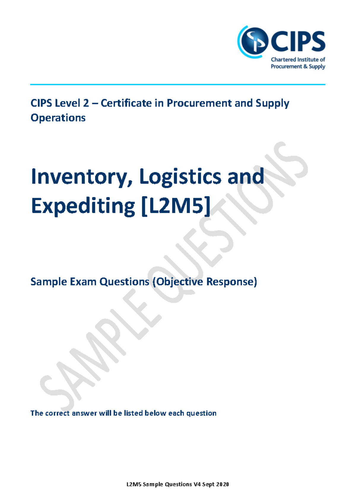 CIPS L2M5 - CIPS Level 2 – Certificate in Procurement and Supply ...