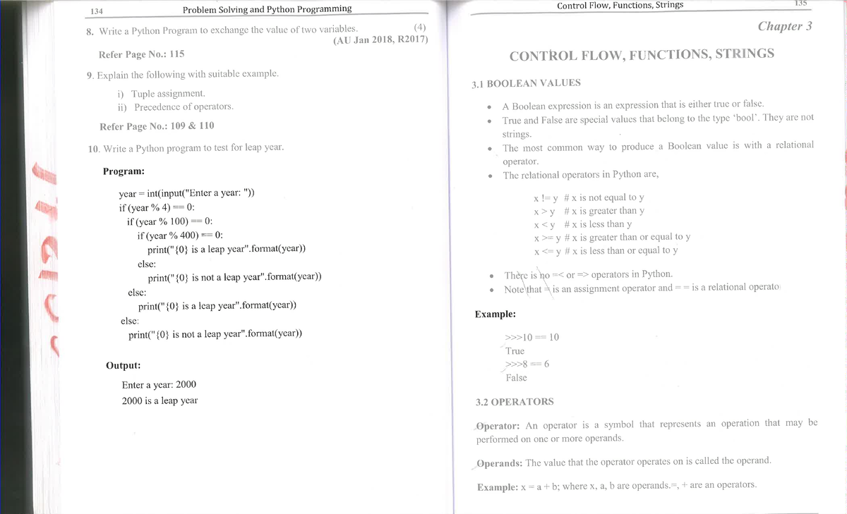 PSPP Unit-3 - PSPP - 134 Problem Solving and Python Programming Control Flow, Functions, Strings ...