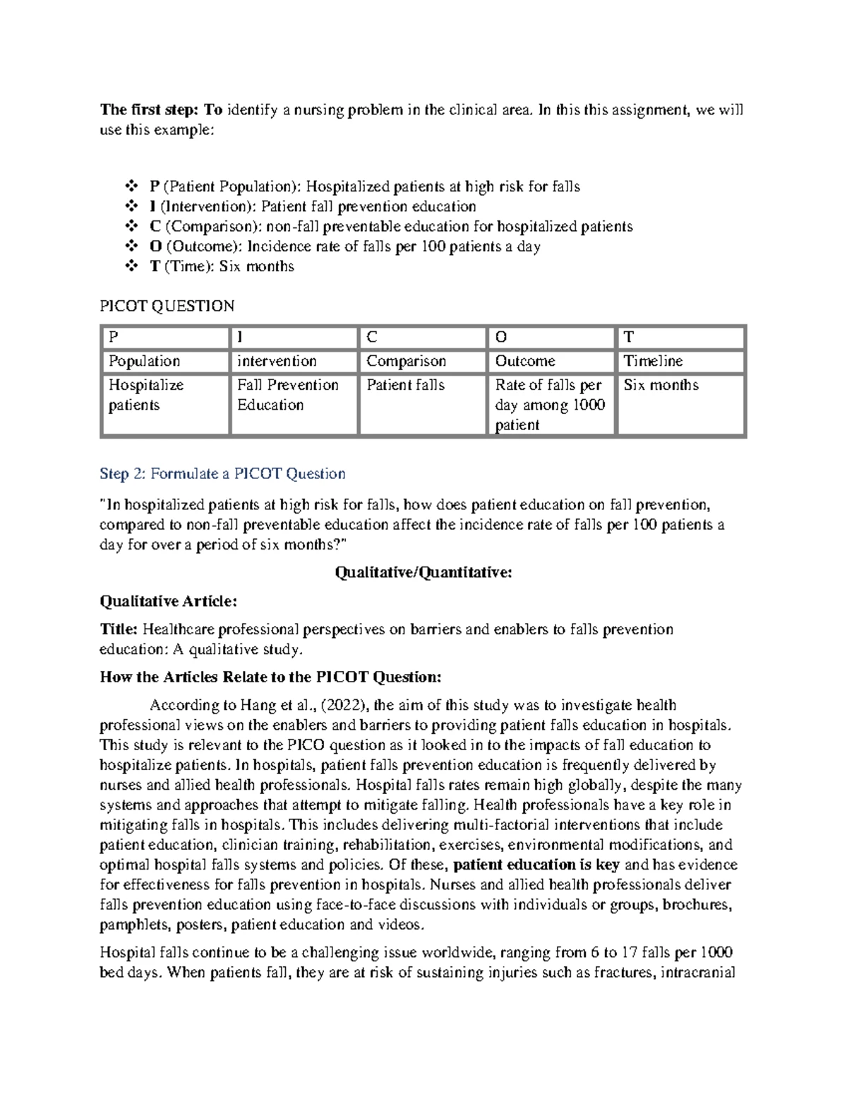 NRS 445 RS Final Exam Research Critique & PICOT Guidelines - Studocu