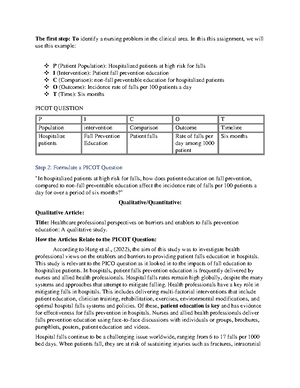 [Solved] In preparation for the capstone project change proposal compile a - Nursing Research ...