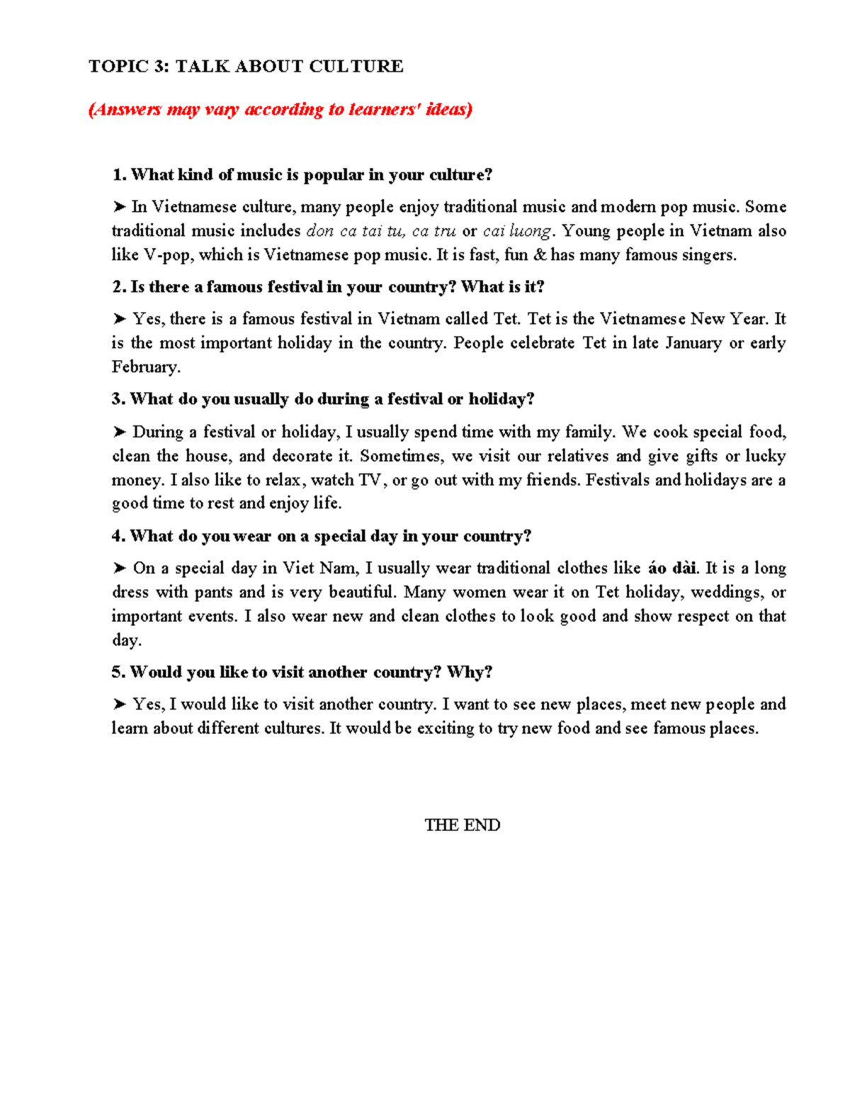 Listening & Speaking 2: Topic 3 - Discussing Culture Insights - Studocu