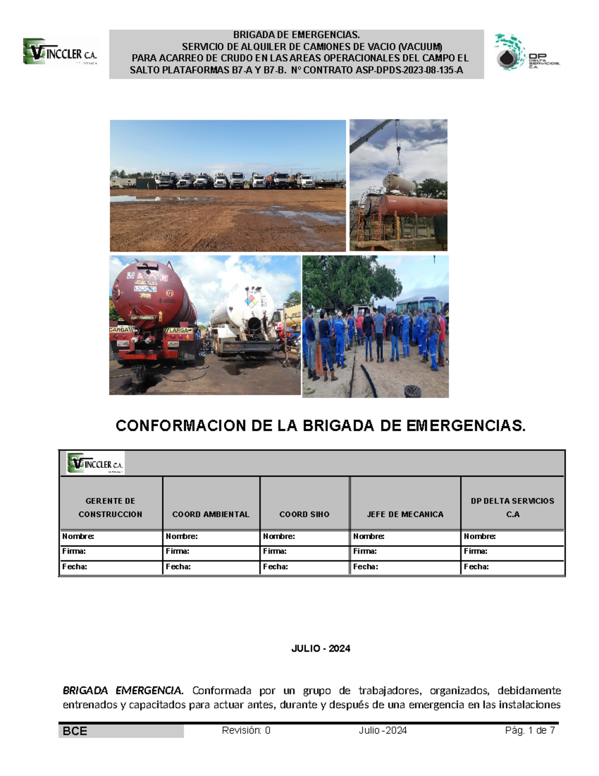Conformación de la Brigada de Emergencia - Julio (Curso: ASP-DPDS ...