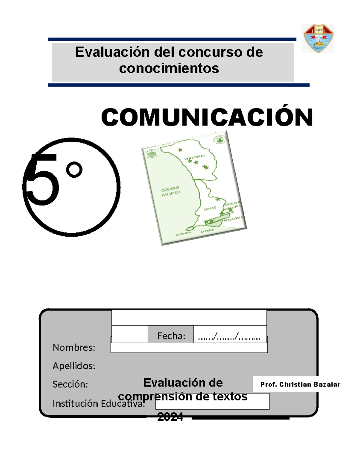 Examen de Concurso de Conocimientos 5° Secundaria - Evaluación 2024 - Studocu