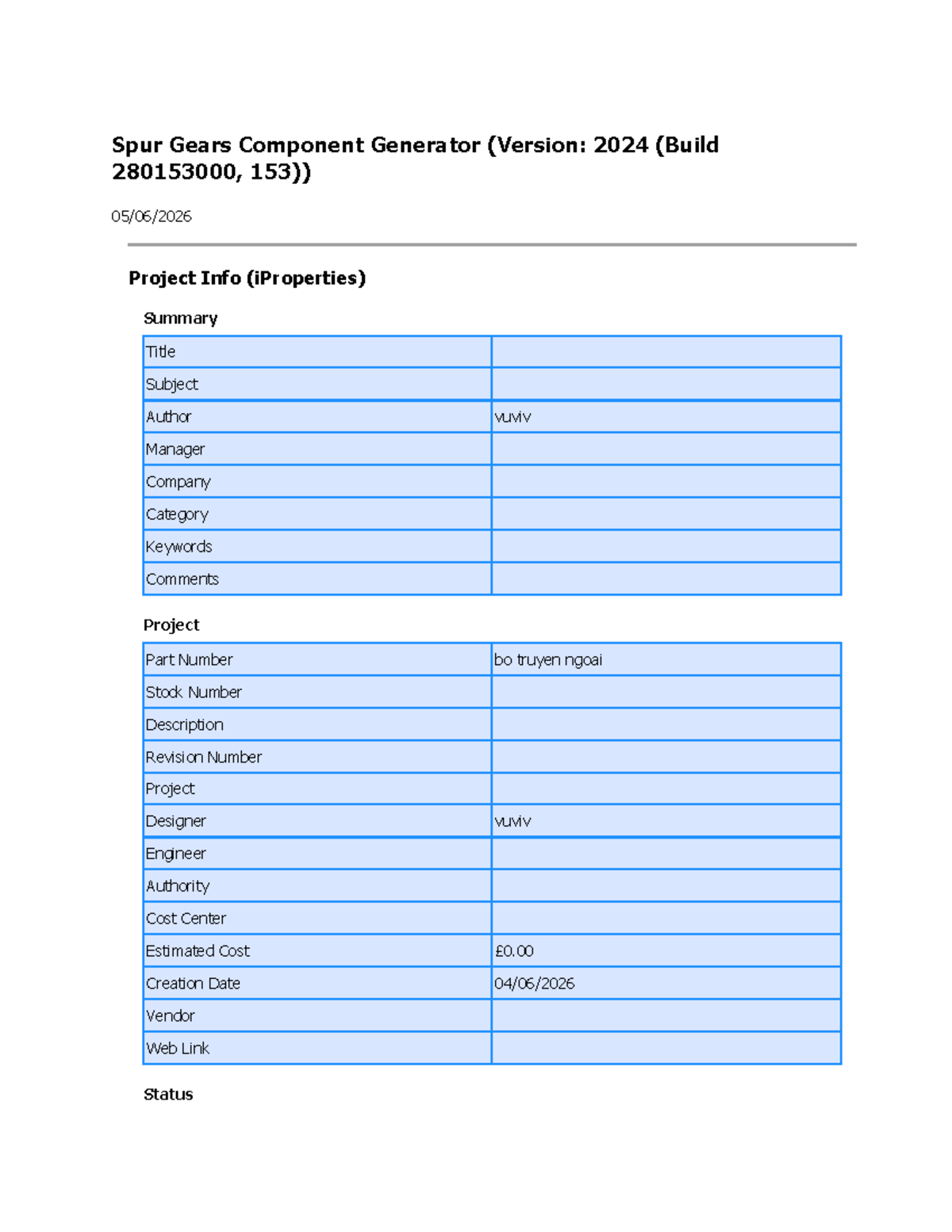 Spur Gears Component Generator Project Info (2024) Summary - Studocu