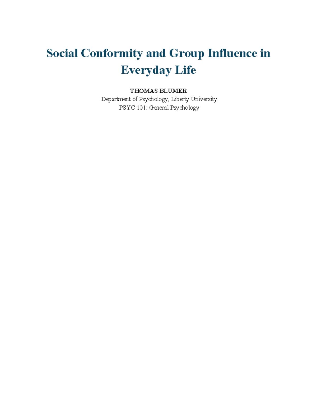 PSYC 101: Social Conformity & Group Influence Overview - Studocu