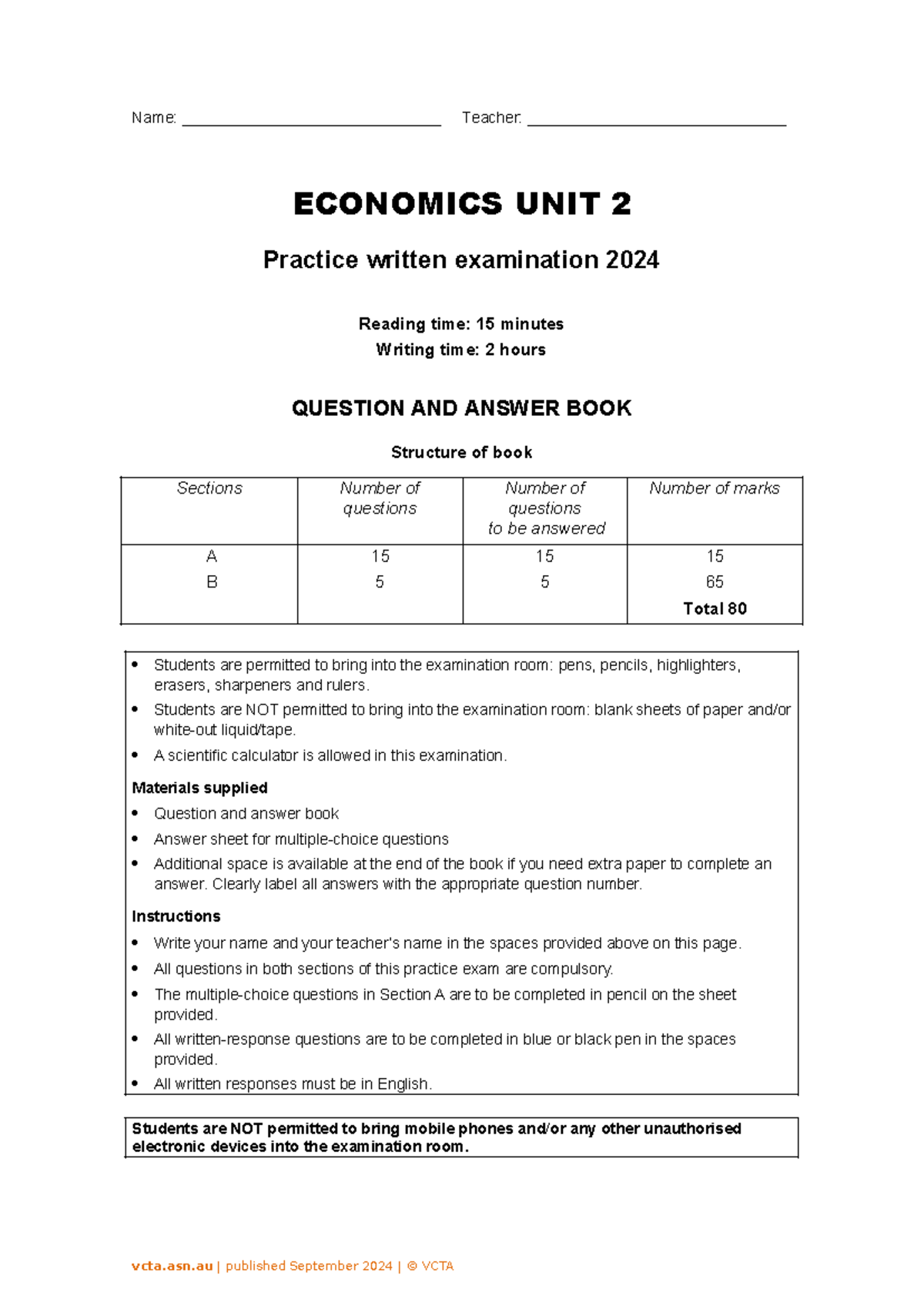 ECO EXAM 9 2024 U2 Practice Examination Guide - Studocu