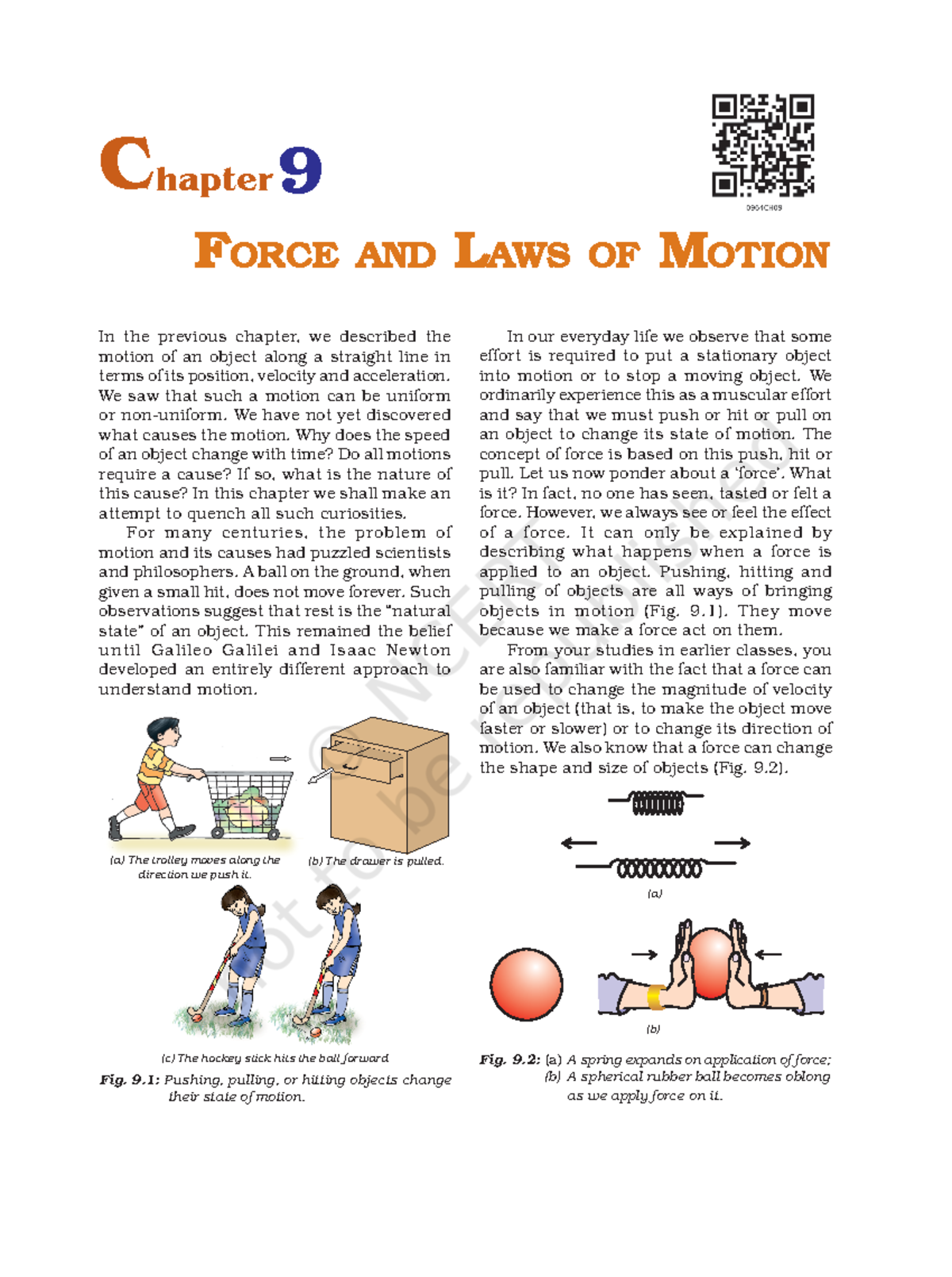 CBSE Class 9 Science Chapter 9: Force and Laws of Motion Summary - Studocu