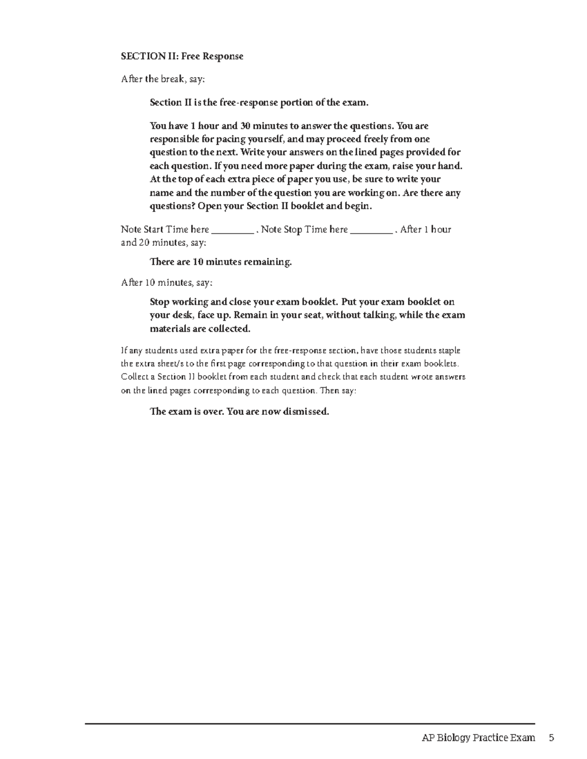 AP Biology 2020 Practice Exam 2: Free Response Section - Studocu