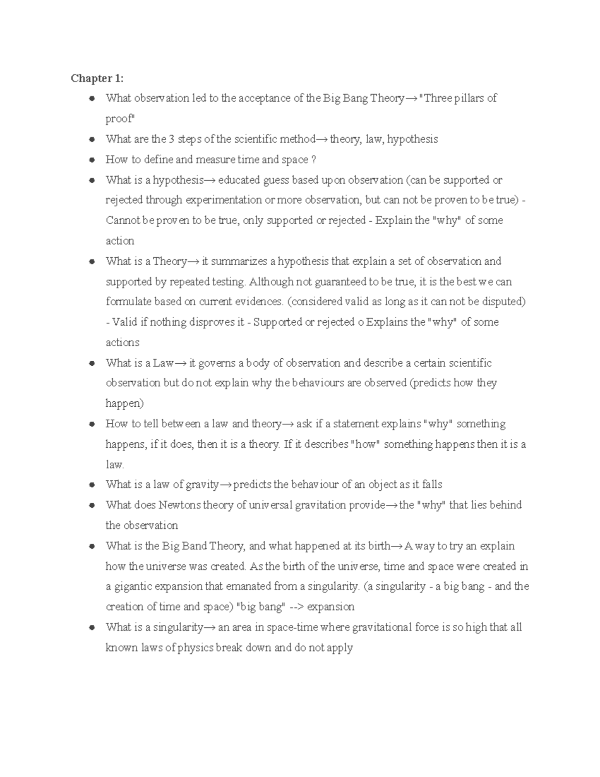 Big Bang Theory Notes for Exam (PHYS 101) – Key Concepts & Evidence ...