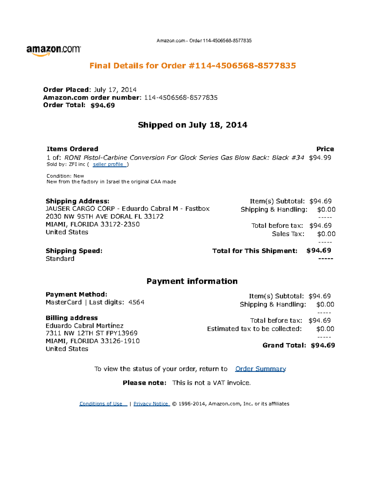 Amazon Order Summary - #114-4506568 - Final Details - Studocu