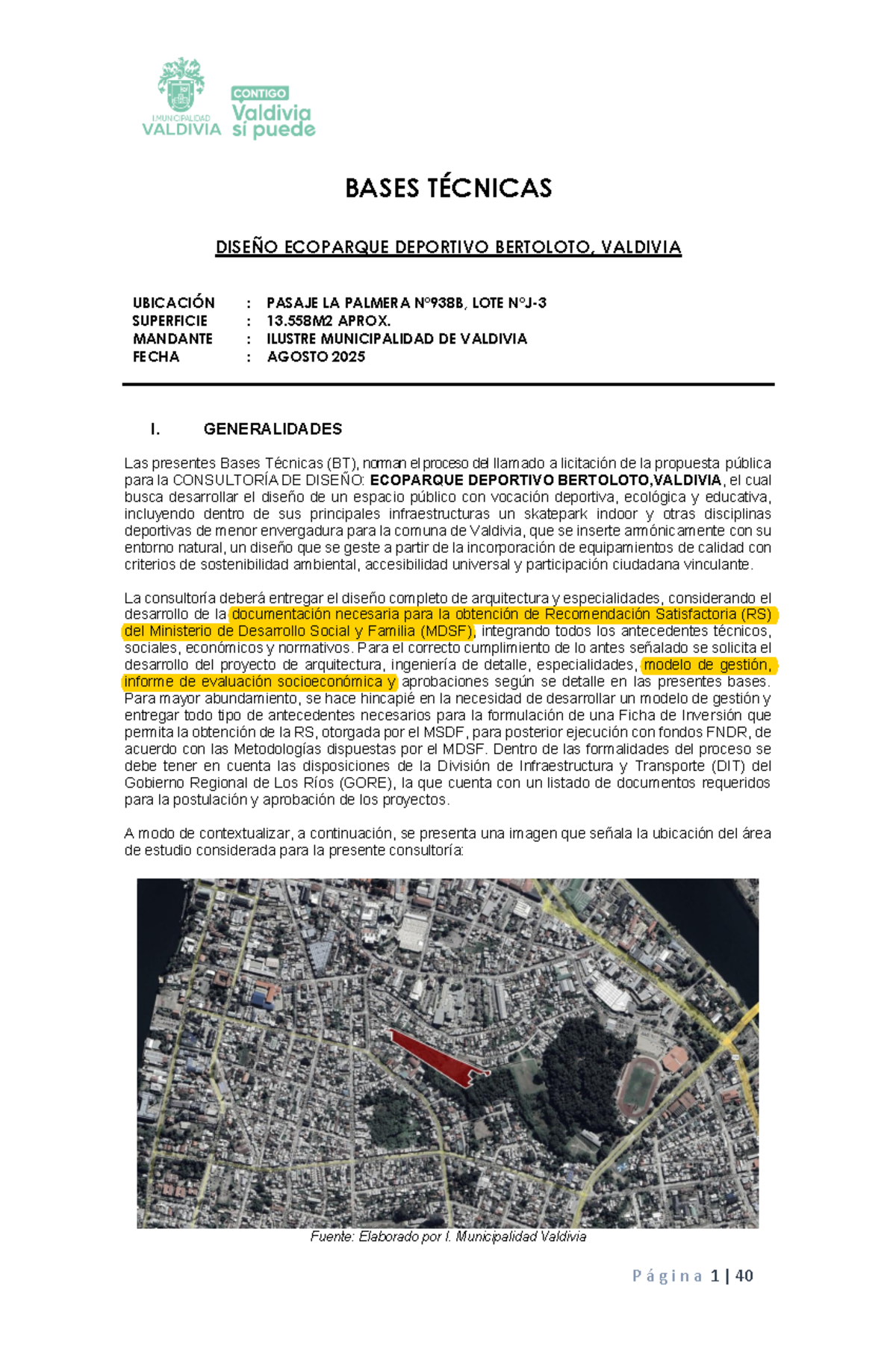 Bases Técnicas para la Consultoría de Diseño del Ecoparque Deportivo ...