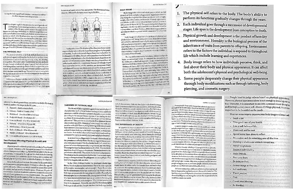 Physical-self - Lecture Notes for UTS - Understanding the Self - Studocu