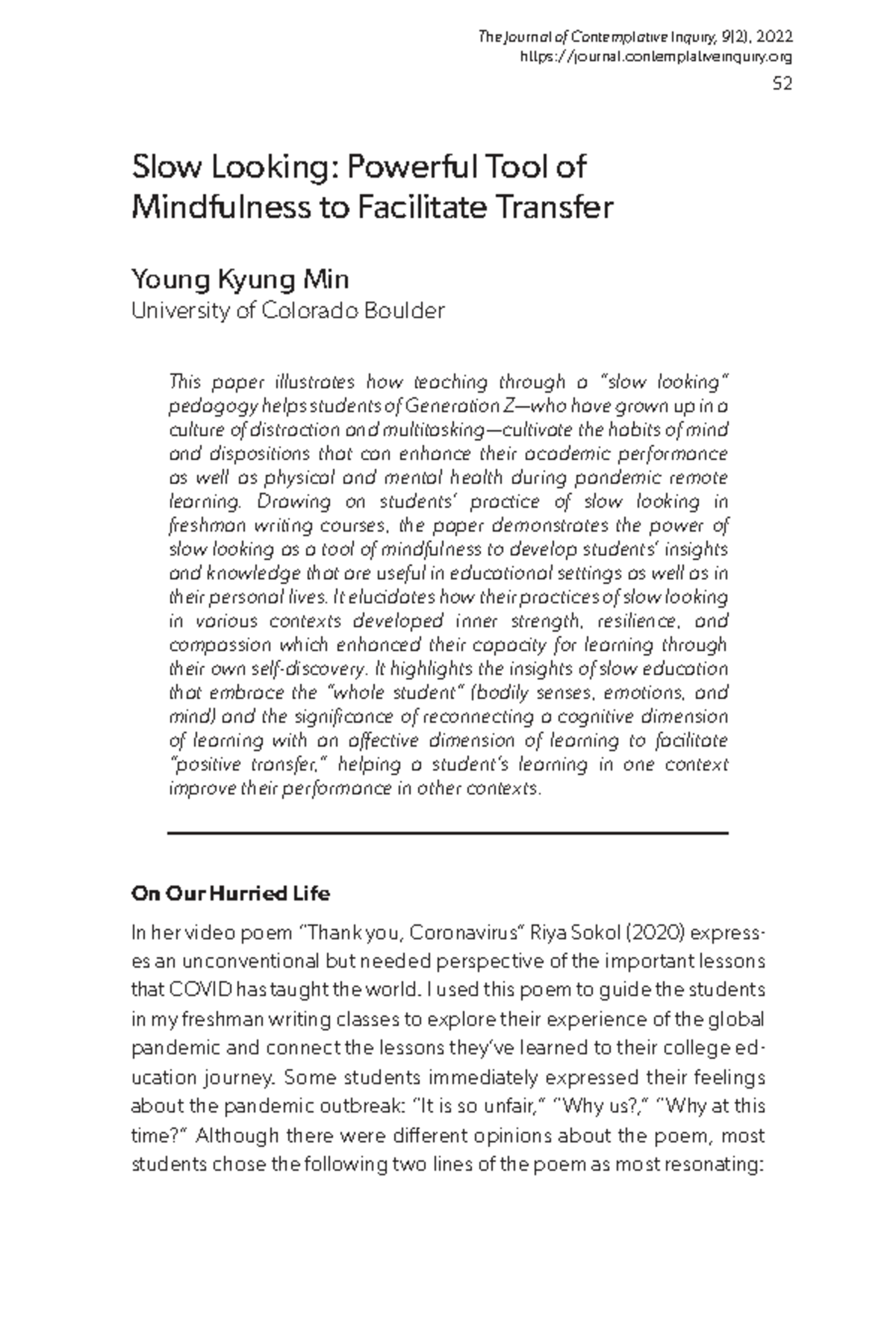 Slow Looking: A Mindfulness Approach to Enhance Learning (EDU 2022 ...