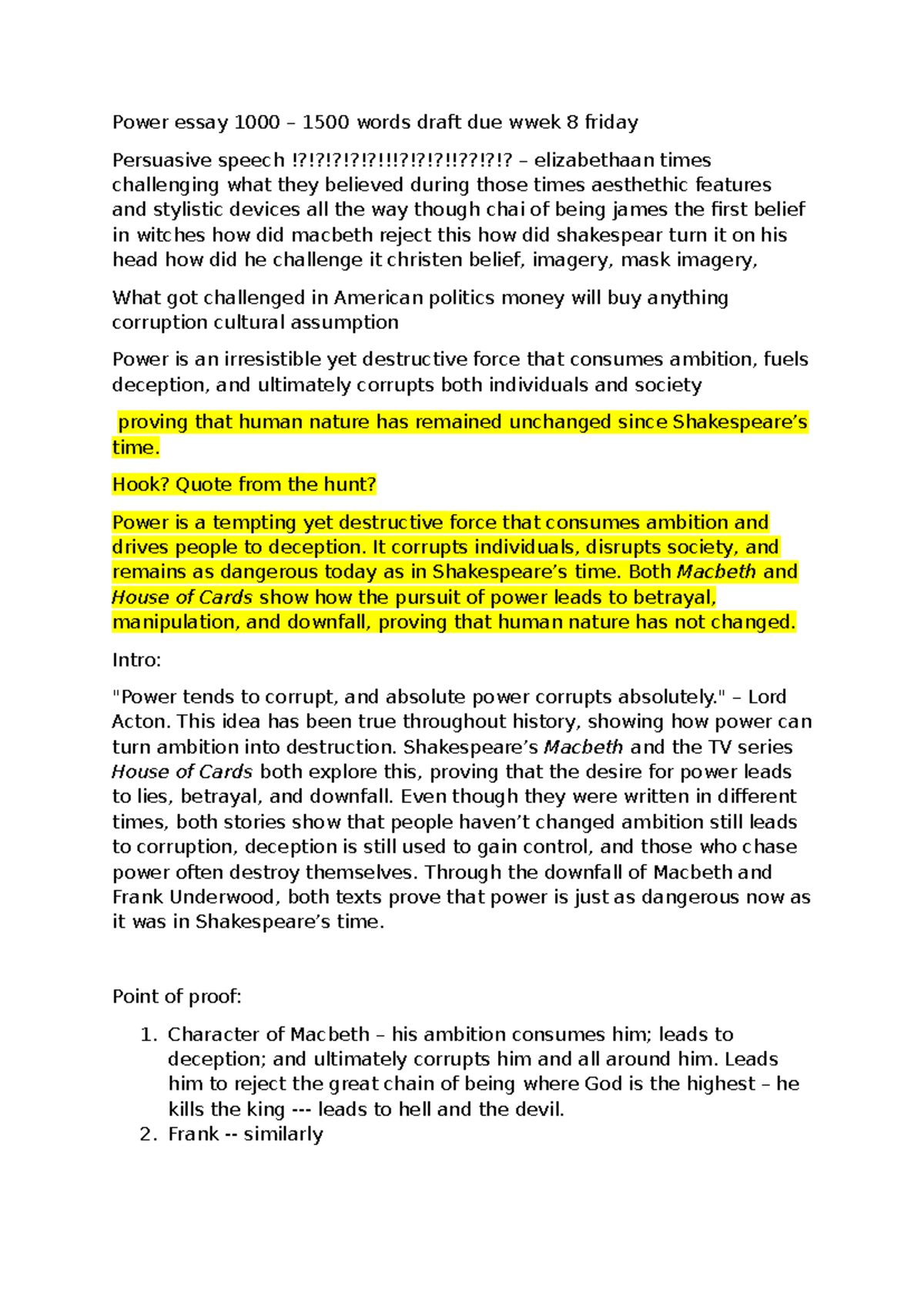 Macbeth vs. House of Cards: Power and Corruption in IA1 2025 Essay ...