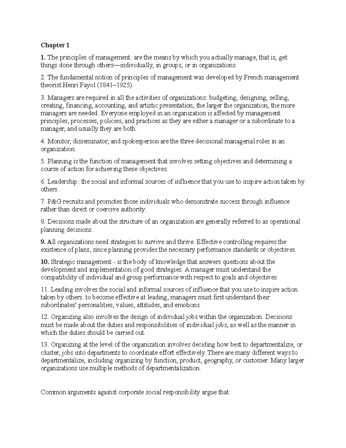 BUS1101 Final Exam Study Guide: Principles of Management Overview - Studocu