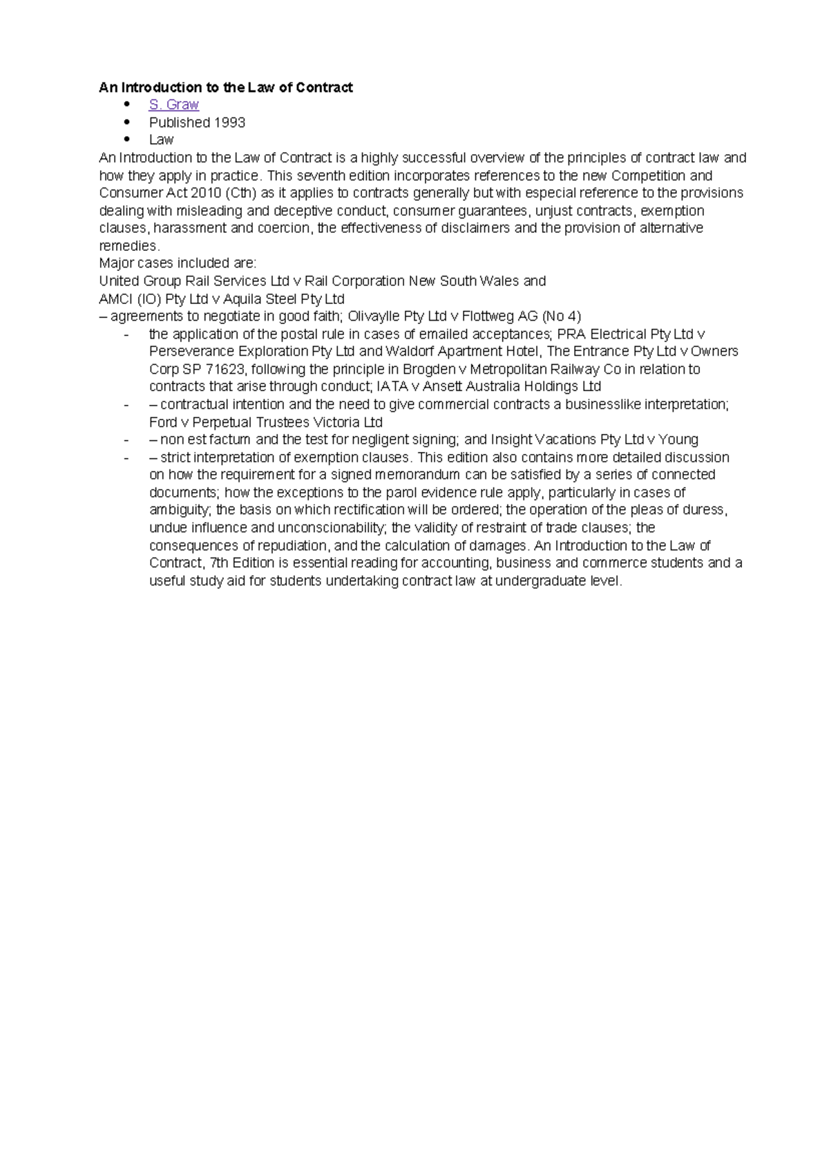 LAW 101: Intro to Contract Law - Essentials for Students (7th Ed ...
