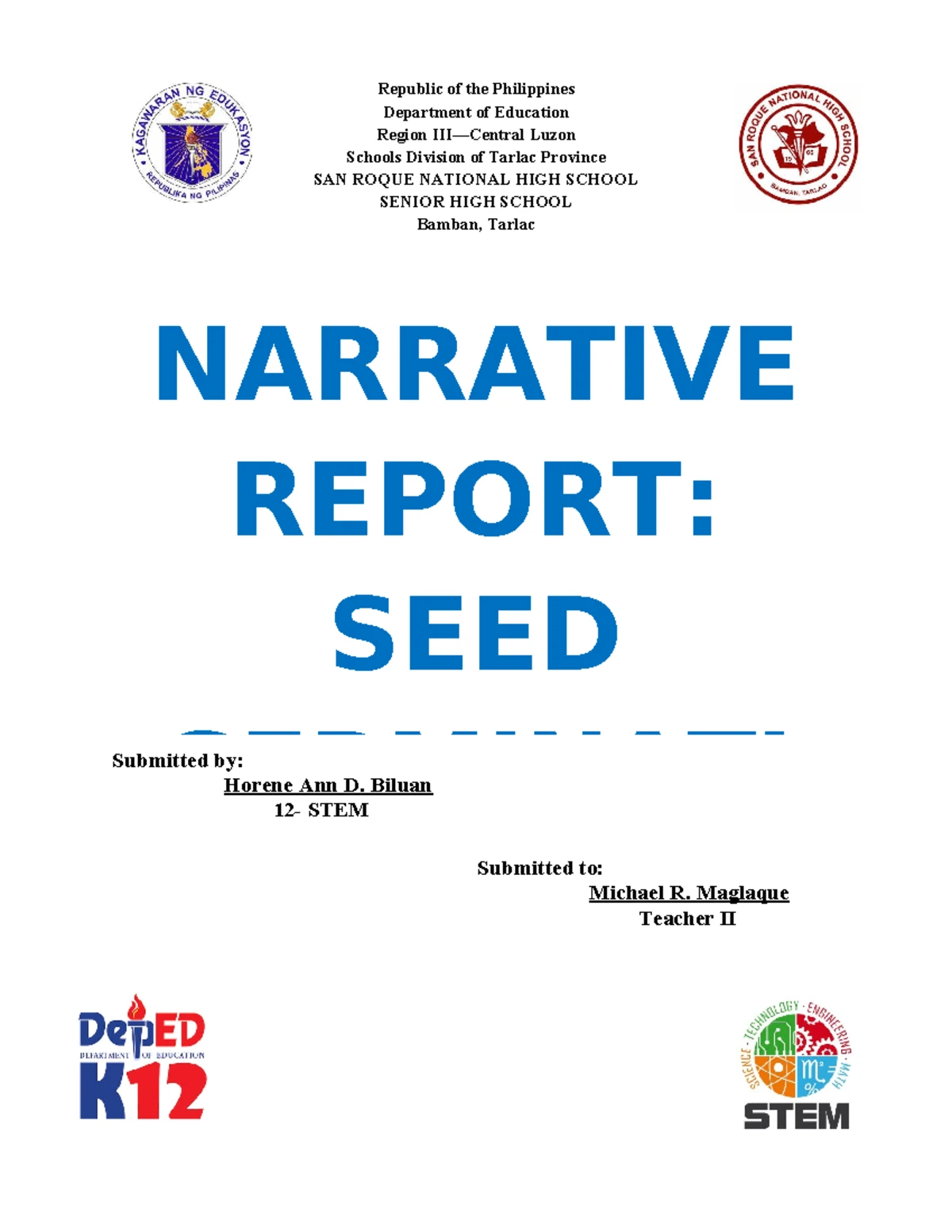 Seed Morphology & Germination Report - Science 101 by G. Cabang - Studocu