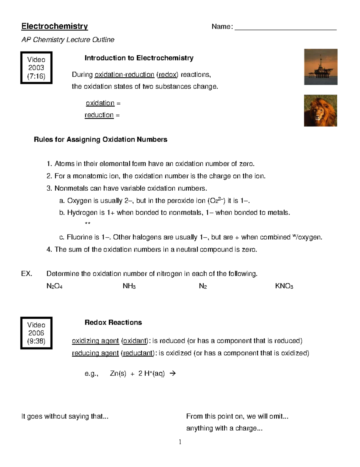 AP Chemistry - Electrochemistry Lecture Notes & Key Concepts - Studocu